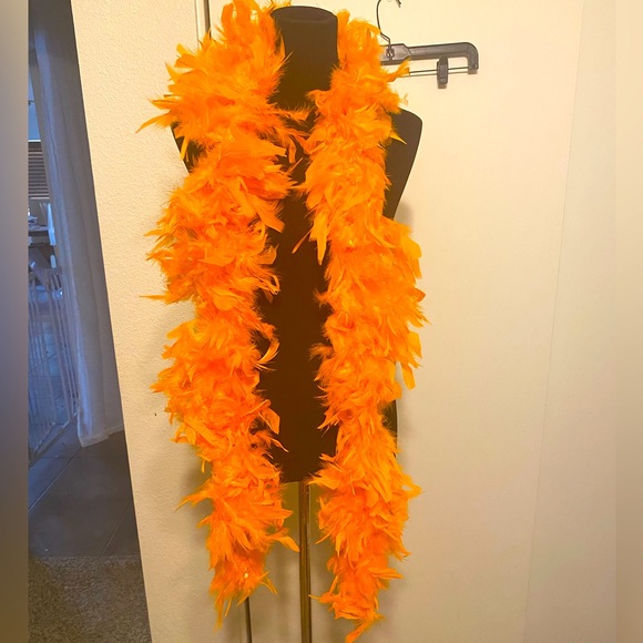 Accessories | Nwt 3 Pumpkin Orange Halloween Costume Feather Boa Fun ...